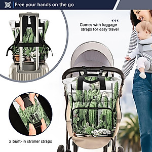 xigua Cactus Plants Flowers Diaper Bag Backpack Multi Function Baby Changing Bags Waterproof Large Capacity Travel Back Pack for Mom Dad