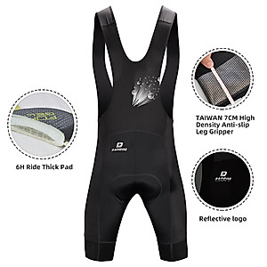 Cycling Shorts 6 Hour 500KM Ride Cycling Bib Shorts 3D Gel Padded Men's Cycling Bib Tights Shockproof Pro Team Bike Shorts Black