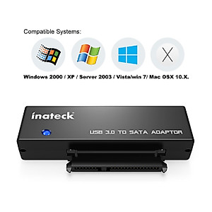 Inateck USB 3.0 to SATA III Hard Drive Adapter Converter for 2.5/3.5 Inch SSD and HDD, Power Adapter Included, UA1001