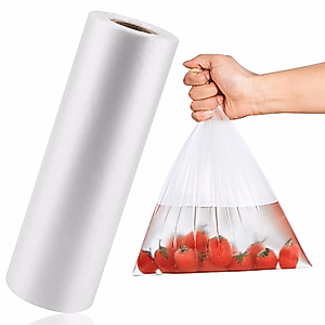 LabelMore 12'' x 16'' Plastic Produce Bags on a Roll, Clear, Food Storage Bags for Bread, Vegetable, Fruits and Meat, 350 Bags/Roll