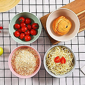 TAO CICADA Cereal Bowls - Set of 4 Wheat Straw Fiber Bowls，Unbreakable & Lightweight for Snacks, Rice, Condiments, Side Dishes, or Ice Cream, Dishwasher & Microwave Safe