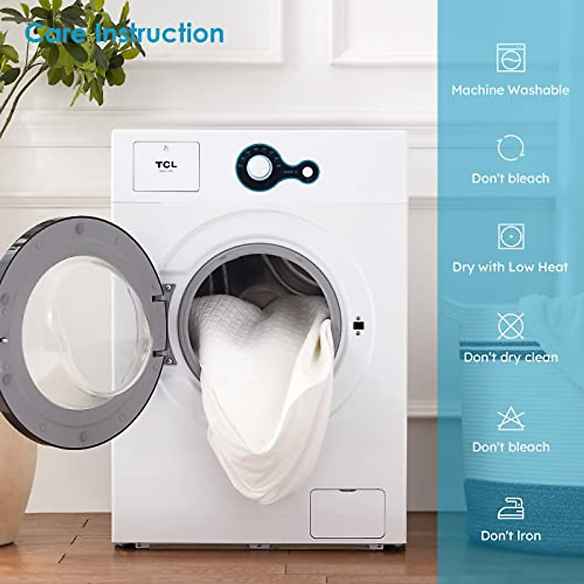 Cozymaker Queen Size 100% Waterproof Mattress Protector，Premium Bamboo Mattress Cover 3D Air Fabric Smooth Soft Breathable Mattress Pad Cover Noiseless Washable, 8-21" Deep Pocket (White, Queen)