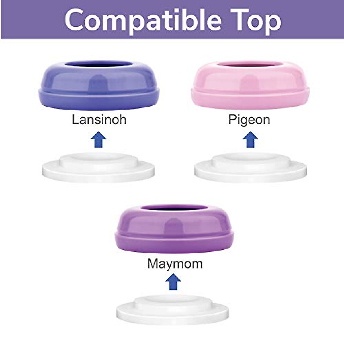 Maymom Sealing Disk Compatible with Lansinoh Bottle Top, Momma Bottles, Not Original Lansino Sealing Disk, Lansinoh Pump Parts, Signature Pro,Smartpump, Manual Breastpump(8ct)