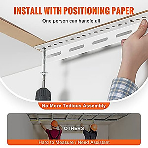 VEVOR Overhead Garage Storage Rack, 4x8 Garage Ceiling Storage Racks, Heavy Duty Adjustable Cold Rolled Steel Racks for Garage Storage, Organization, 600 lbs Load Capacity, 22''-40" (White)