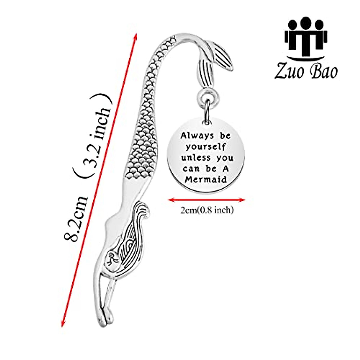 Zuo Bao Mermaid Scale Charm Bookmark Sea Mermaid Quote Always Be Yourself Unless You Can Be a Mermaid Bookmark (Mermaid Bookmark)