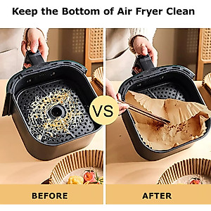 IPZA Air Fryer Liners Disposable – 100PCS Air Fryer Liners Square, 6.3 Inch Non Stick,Oil-Proof AirFryer Paper Liners,Waterproof Parchment Paper for 2-4.9 QT Air Fryers Baking Roasting