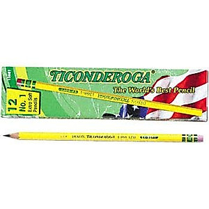 Ticonderoga Yellow Pencil, No.1 Extra Soft Lead, Dozen DIX13881