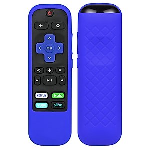 Remote Cover Case Compatible with Roku 3600R/3800/3900/Voice RCAL7R Remote - SYMOTOP Silicone Protective Cover Fits for TCL Roku Steaming Stick/Voice/Express/Premiere TV Remote Controller - Dark Blue