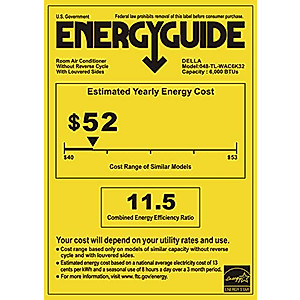 DELLA 6000 BTU Smart Window Air Conditioner with WiFi, GEO Auto Temp On/Off For Where You Are, Energy Star Certified, Remote/App Control, Quiet Operation, With Easy Install Kit, Cools 151-250 Sq.ft