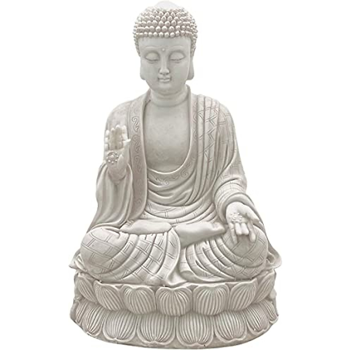 Bellaa 23279 Meditating Buddha Statue 12" inch Lotus Mudra Sitting Buda Altar Sculptures Japanese Zen Garden Decor Figurines