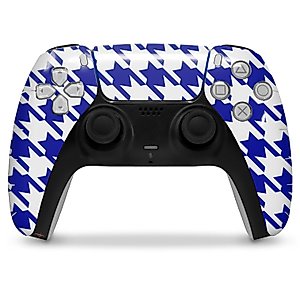 WraptorSkinz Skin Wrap compatible with Sony PS5 DualSense Controller Houndstooth Royal Blue (CONTROLLER NOT INCLUDED)
