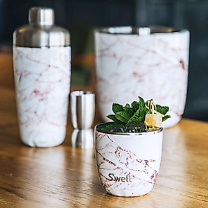 S'well Stainless Steel Wine Tumbler - 9 Fl Oz - Calcatta Gold - Triple-Layered Vacuum-Insulated Container Designed to Keep Drinks Colder, Longer - BPA-Free Barware Accessories