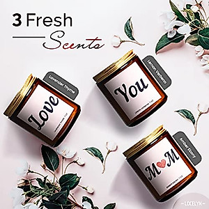 Mom Gifts Birthday Gifts for Mom Mother's Day Gifts from Daughter SonMother's Day Gift Best Mom Gift Ideas for Any Occasion 3 Pack Soy Candles with Recyclable Jars. 7 Oz