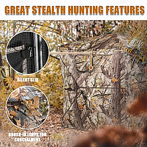 Hunting Blind and Silent Hunting Clothes for Men Fleece Lining, Safety Strap Compatible