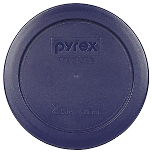 Pyrex (2) 7200-PC 2 Cup, (1) 7201-PC 4 Cup, (1) 7210-PC 3 Cup, and (1) 7211-PC 6 Cup Blue Plastic Storage Lids Made in the USA