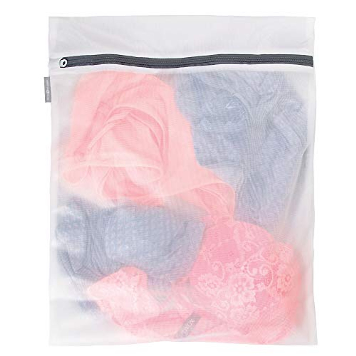 iDesign Mesh Laundry Bag Built in Zipper for Delicates, 16" x 0.5" x 20", Large