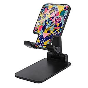 Hand Drawn Abstract Floral Funny Foldable Desktop Cell Phone Holder Portable Adjustable Stand Desk Accessories