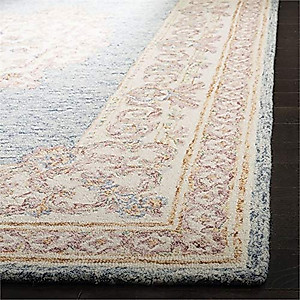 Safavieh Aubusson Collection 5' x 8' Blue/Pink AUB101M Handmade Traditional Premium Wool Area Rug