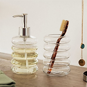 Soap Pump Dispenser 300ml Glass Soap Dispenser Bathroom Shampoo Bottle Home Lotion Liquid Soap Dispenser, Home Hotel Bathroom Toilet Accessories Bottles Dispenser (Color : Brass)