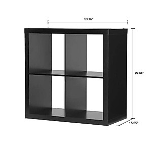 wenyuyu 4-Cube Storage Organizer Freestanding Bookcase Modern Bookshelf, Multipurpose Display Case Shelf for Living Room Study Home Office (Black)