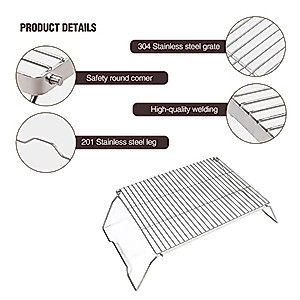 Lineslife Folding Campfire Grill with Grill Plate, Heavy Duty Stainless Steel Campfire Grill Grate with Carrying Bag Portable for Outdoor Camping Cooking