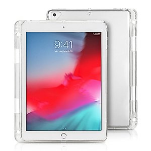 iCoverCase for iPad Air (3rd Gen) 10.5" / iPad Pro 10.5" Case with Pen Slot, Ultra-Thin Silicone Back Cover Plain Soft TPU Protector Shell for iPad Air 3 10.5" 2019/iPad Pro 10.5" 2017 (Clear)