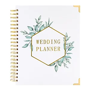 Wedding Planner Book and Organizer For The Bride,Engagement Gift for Newly Engaged Couples，Bride To Be Gifts-Planning Stickers,Pocket Folder,Ballpoint Pen and Card.