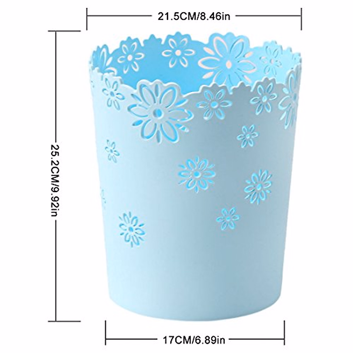 Wastebasket,Hmane Hollow Flower Shape Plastic Lidless Wastepaper Baskets Trash Can - L