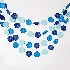 Decor365 Blue Circle Dot Garland Bubble Streamer Summer Under the Sea Party Decoration Pool Beach Ocean Bubble Hanging Bunting Banner Backdrop Mermaid Birthday/Wedding/Baby Shower/Kids Room PartyDecor