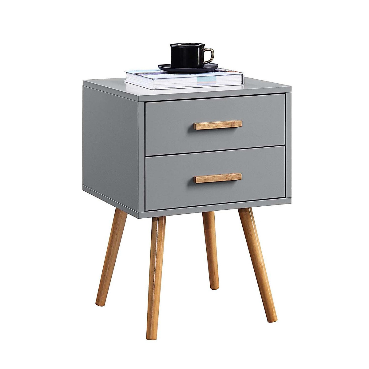 Convenience Concepts Oslo 2 Drawer End Table, Gray