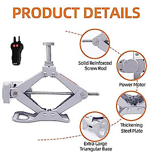 STANDTALL Electric Car Jack Car Floor Jack 3 Ton All-in-one Automatic 12v Scissor Lift Jack Car Repair Tool for Sedans and SUV