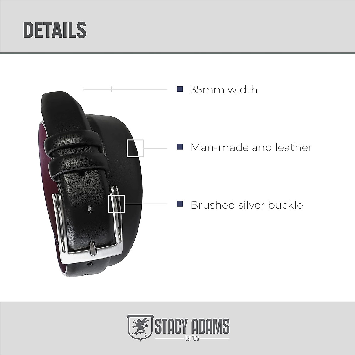 Florsheim Men's Pebble Grain Leather Belt 32MM, Brown, 40