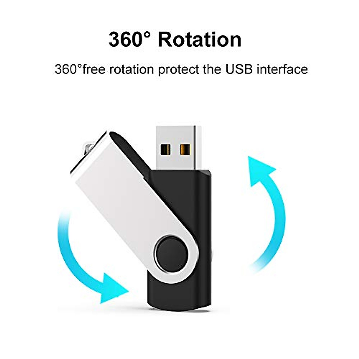 50 Pack 8G USB Flash Drives, MONGERY USB 2.0 Memory Stick Swivel Thumb Drives Jump Drive for PC Laptop Computer(8G, 50Pack)