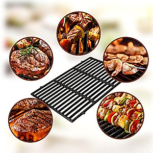 Uniflasy 18.7" Cooking Grates for Weber Genesis II 400 and Genesis II LX 400 Series Gas Grills, Genesis ll LX E-440/S-440, S-410/E-410 Grill Grate Replacement Parts for Weber 66089 66097, Cast Iron