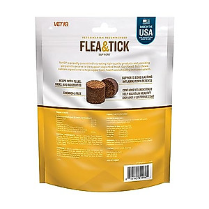 VetIQ Flea & Tick Support for Dogs, Flea and Tick Chewable for Dogs, Supports Dog's Natural Flea Defenses, Free of Added Chemicals and Garlic, Hickory Smoke Flavor, 60 Count