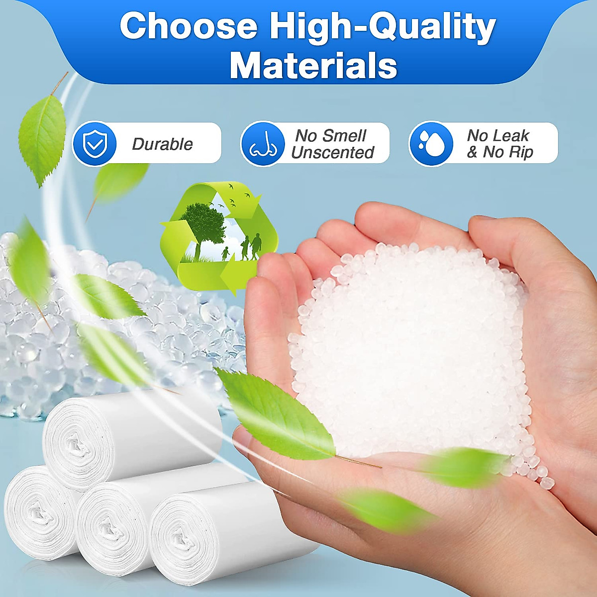 Charmount Small Trash Bags 1.2 Gallon, 102 Count Garbage Bags Bathroom Trash Can Liners,fit 4.5-5 Liter Clear