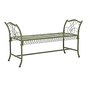 SAFAVIEH Outdoor Collection Jovanna Dark Slate Grey 2 Seat Bench
