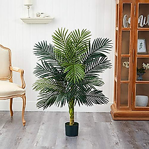 Nearly Natural 5357 4ft. Golden Cane Palm Tree,Green