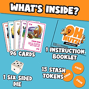 Rookie Mage Games Oh Nutz! - Fast-Paced Family Card Game - Family Game Night Has Gone Nutz! - Easy to Learn, Fun for Adults and Kids - Ideal for 3-5 Players Ages 7 and Up