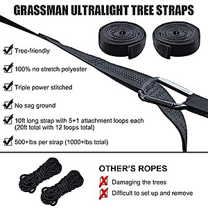 Camping Hammock Double & Single Portable Hammock with Tree Straps, Lightweight Nylon Parachute Hammocks Camping Accessories Gear for Indoor Outdoor Backpacking, Travel, Hiking, Beach