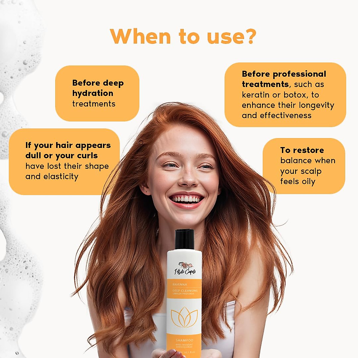 I Belli Capelli Ravenna Clarifying Shampoo Pre Treatment, Clarifying Shampoo For Build Up -Preps Hair Deep Cleansing, Removes Impurities For Long Lasting Treatment- 300ml/10.1 fl.oz