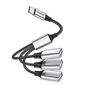 USB C Male to Three USB Female Cable,USB c Splitter to USB USB c Splitter Audio and Charging Type C to 3 Type A 2.0 Port Splitter Multi Hub for MacBook,iPad Pro Air,Microsoft Surface Go,PC,Laptop