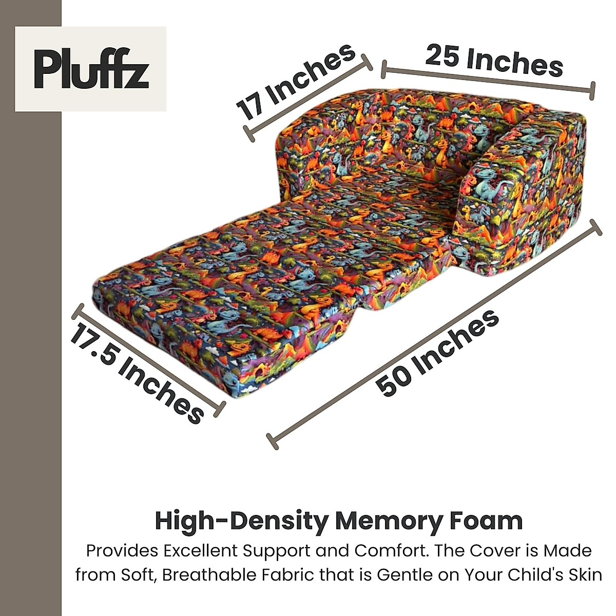Pluffz Toddler Couch: Comfy Kids Sofa Chair for Indoor, Convertible Chair Sofa for Kids, Perfect Toddler Lounge Chair for Little Ones