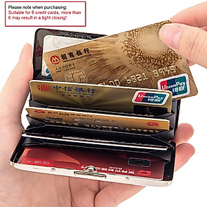 EYIDADAE RFID Credit Card Holder Protector Metal Credit Card Wallet Business Card Holder for Women and Men-Can Hold 5 Bank Cards (Silver)