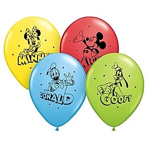 Pioneer Party Group Officially Licensed Disney 12-Inch Latex Balloons, Mickey and Pals Assorted Colors, 6-Count