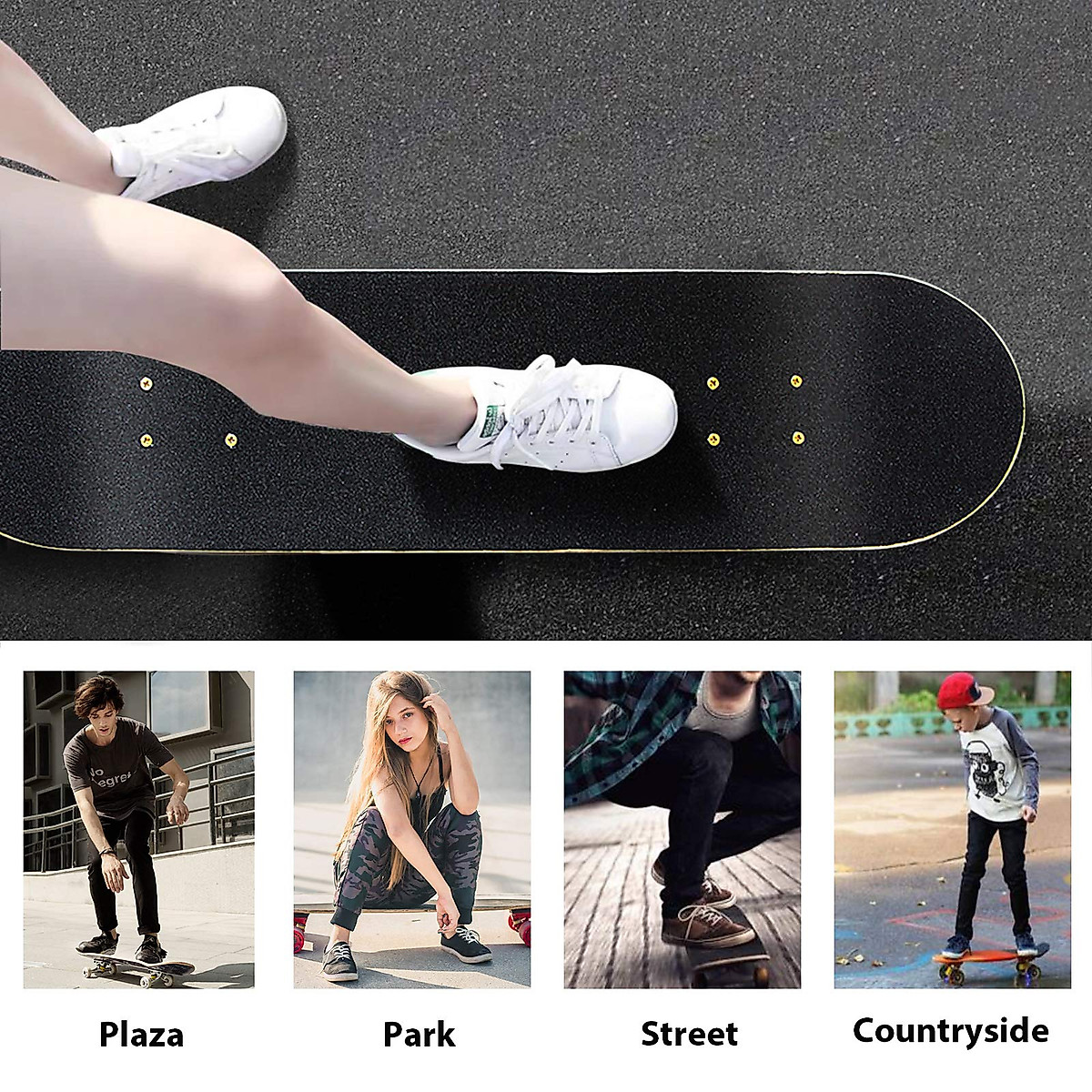 ANDRIMAX Skateboards-Complete Skateboards for Beginners Kids Boys Girls Adults Youth-Standard Skateboards 31’’x8’’ with 7 Lays Maple Deck Pro Skateboards, Longboard Skate Boards (Graffiti)