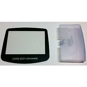 Game boy Advance Glacier Clear Ice Blue Battery Cover lid + Replacement Screen Lens