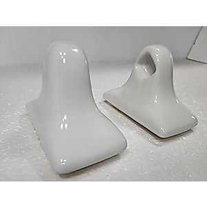 Vintage Snow White Ceramic Towel Bar Rod Rack Post Holder Brackets Tile Set Mid Century Modern Retro