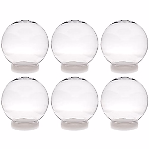6 Pack - Creative Hobbies 5 Inch (130mm) DIY Snow Globe Water Globe - Clear Plastic with Screw Off Cap | Perfect for DIY Crafts and Customization