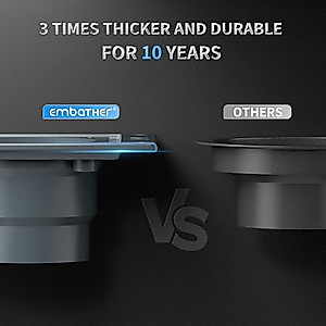 EMBATHER 12 Inches Shower Drain with Removable Strainers,PVC Shower Drain Base for Bathroom Floor Drain,Brushed Nickel Stainless Finished